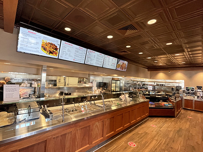 Behind the scenes where diner magic happens&mdash;a well-organized kitchen ready to fulfill your comfort food fantasies.