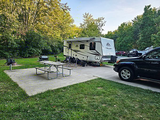 Glamping meets comfort at the Forest Campground, where you can enjoy nature without sacrificing your relationship with indoor plumbing. 