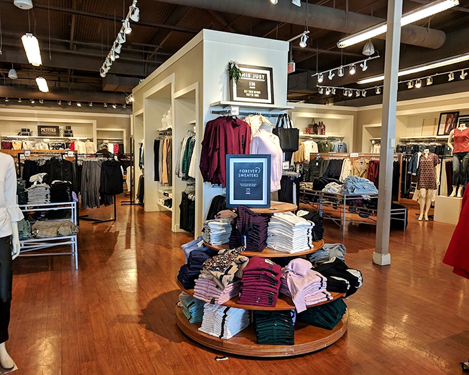 Inside Forever 21, neatly folded sweaters await their destiny&mdash;to either transform someone's wardrobe or return to their display table after a fitting room rejection.