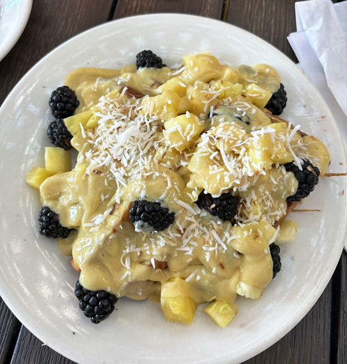 This isn't just breakfast &ndash; it's a tropical treasure of fresh fruit, custard, and berries that makes you wonder why you ever settled for cereal.