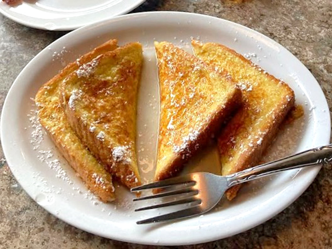 French toast that looks like it graduated with honors from comfort food university.
