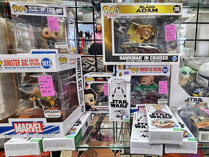 Pop culture immortalized in vinyl figurines &ndash; where Marvel, Star Wars, and DC heroes battle for shelf space instead of galactic domination.