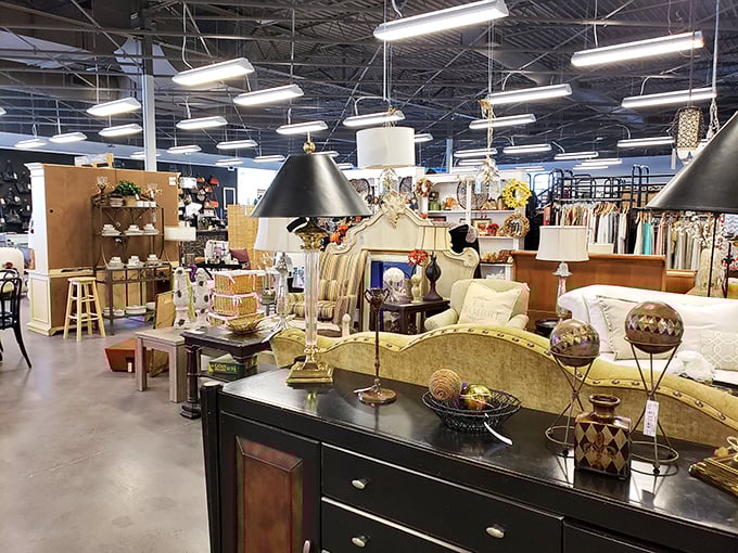 Lamps, furniture, and d&eacute;cor create little staged moments throughout the store, like movie sets waiting for you to step into the scene.