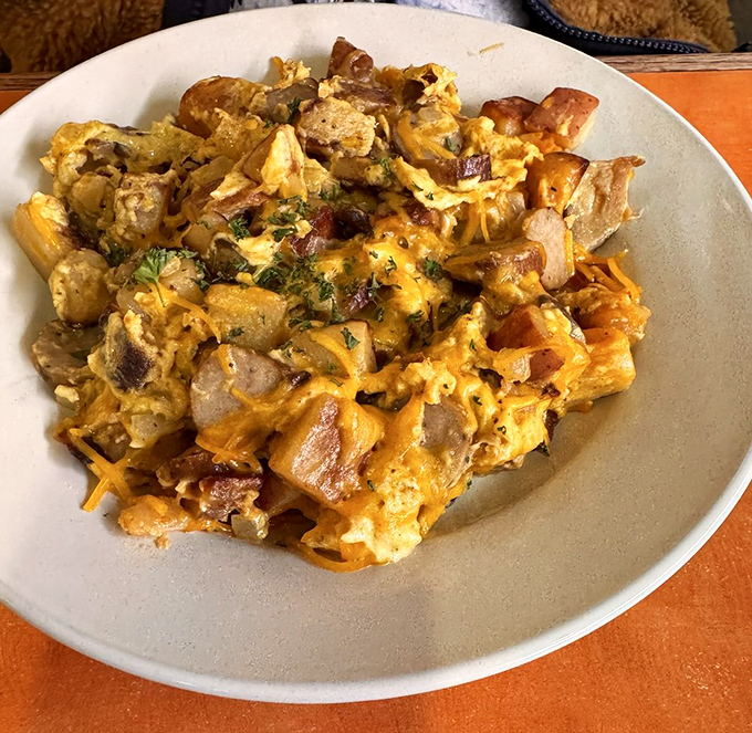 What happens when eggs, potatoes, and cheese have a wild party. This scramble is the morning-after story worth telling.