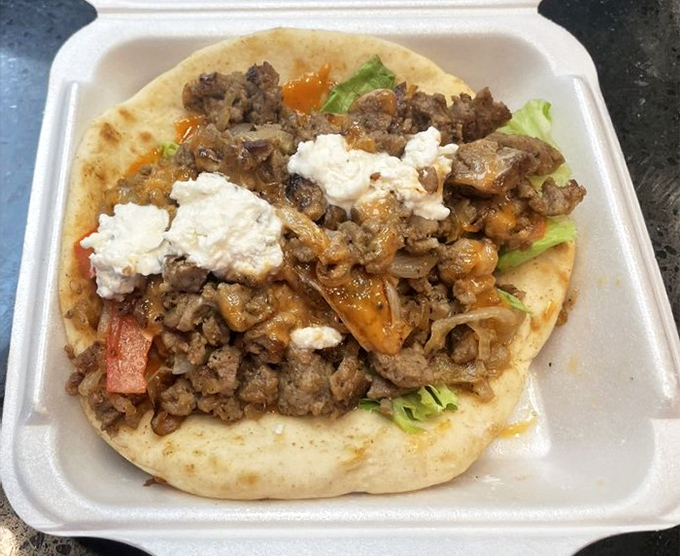 Ancient Greeks would weep with joy at this modern interpretation of their culinary gift to humanity. Feta, meat, and flatbread in perfect harmony.