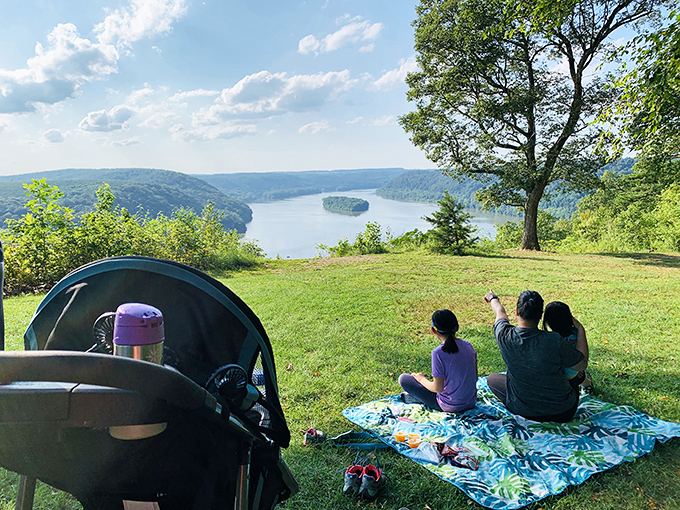 Family picnics gain epic backdrops here, where every meal becomes a memory against Pennsylvania's most photogenic river vista.