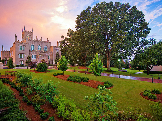 This Gothic Revival masterpiece on campus looks like it was plucked from a European countryside and replanted in Georgia's red clay.