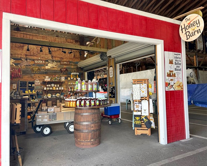 The Honey Barn's rustic charm and golden wares prove that sometimes the sweetest treasures come in simple packages.
