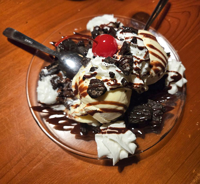 Ice cream, whipped cream, chocolate sauce, and a cherry on top&mdash;the dessert equivalent of a standing ovation. Sweet endings to meaty beginnings.
