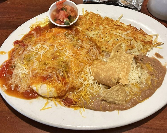 Huevos Rancheros that could wake you up better than any alarm clock. This colorful plate isn't just breakfast&mdash;it's a fiesta that starts your day with a standing ovation.