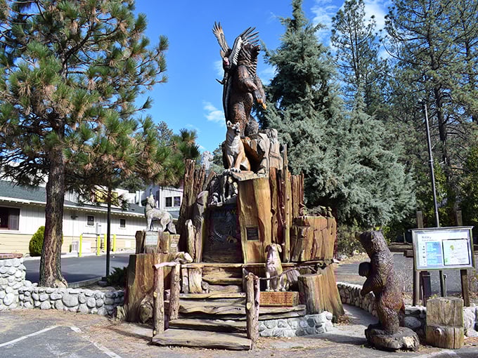 This whimsical wooden monument celebrates Idyllwild's wild spirit &ndash; part folk art, part town mascot, and entirely the kind of quirky landmark that makes small towns memorable.