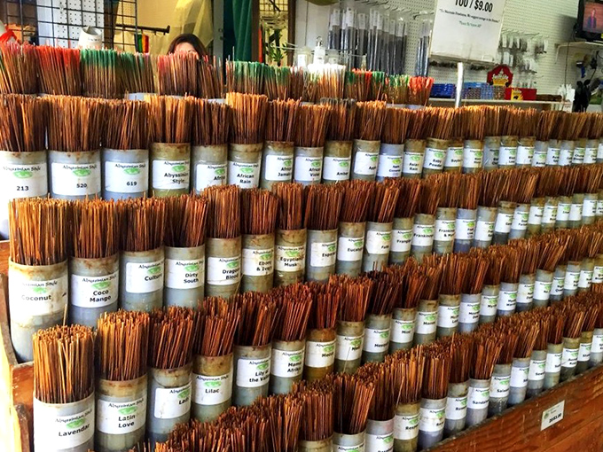 The incense display &ndash; a fragrant library where each stick promises to transform your living room into an exotic escape.