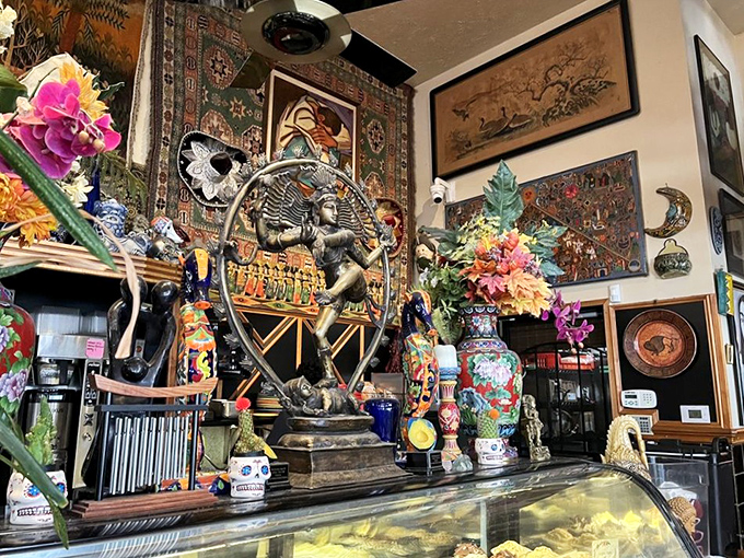 Every corner reveals another treasure&mdash;statues, tapestries, and artifacts create a museum-like quality that somehow still feels like someone's eclectic living room.