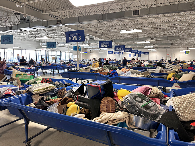 The numbered rows create order in the beautiful chaos. Like a library where the books are replaced with everything else you might ever need or want.