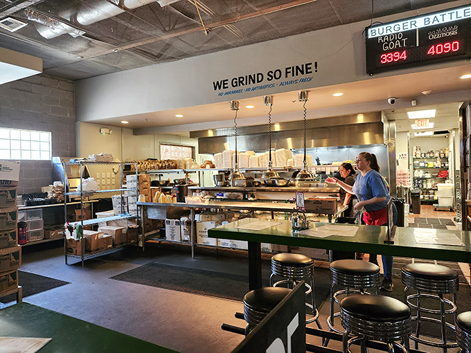 The open kitchen concept lets you witness the culinary magic happening behind the scenes with every order.