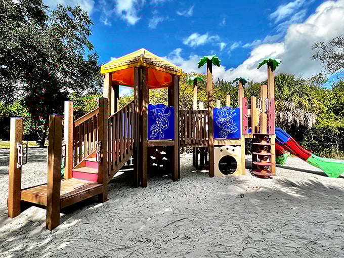 Playground paradise: Where kids build sand castles while parents build memories, all under Florida's impossibly blue skies.