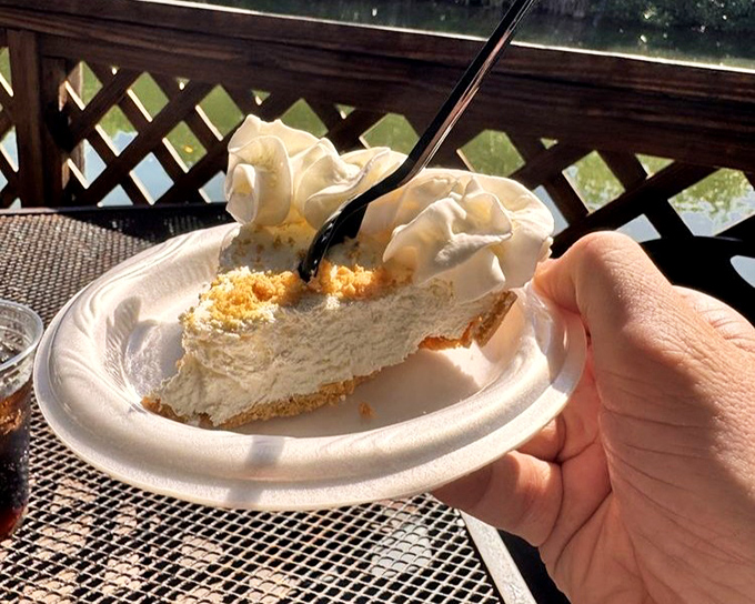 Real key lime pie with that perfect pucker-inducing tartness that makes your taste buds stand up and salute Florida.