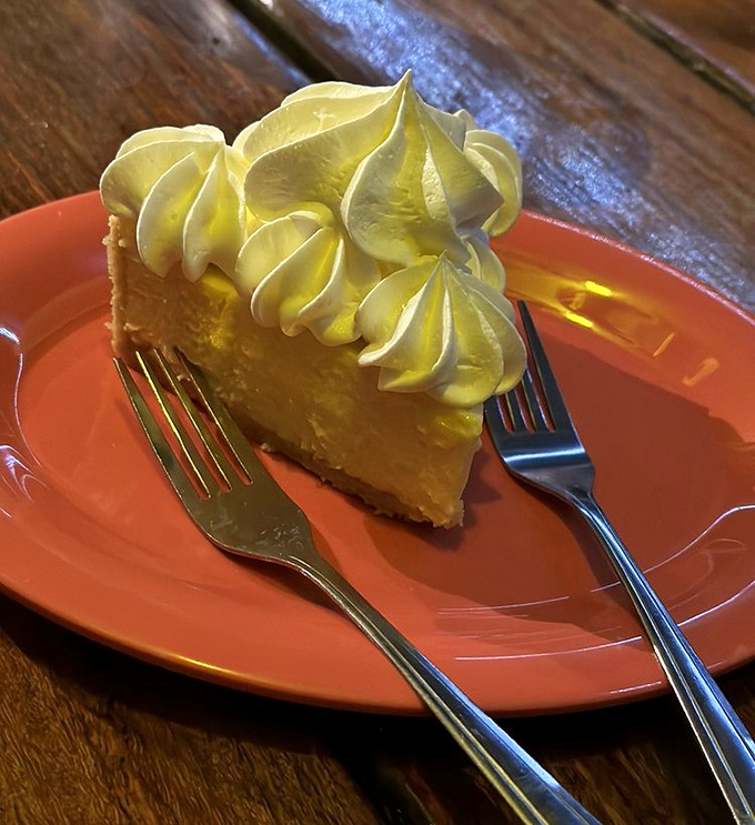 Key lime pie that makes you close your eyes involuntarily&mdash;tart, sweet perfection topped with clouds of whipped cream on a graham cracker foundation.