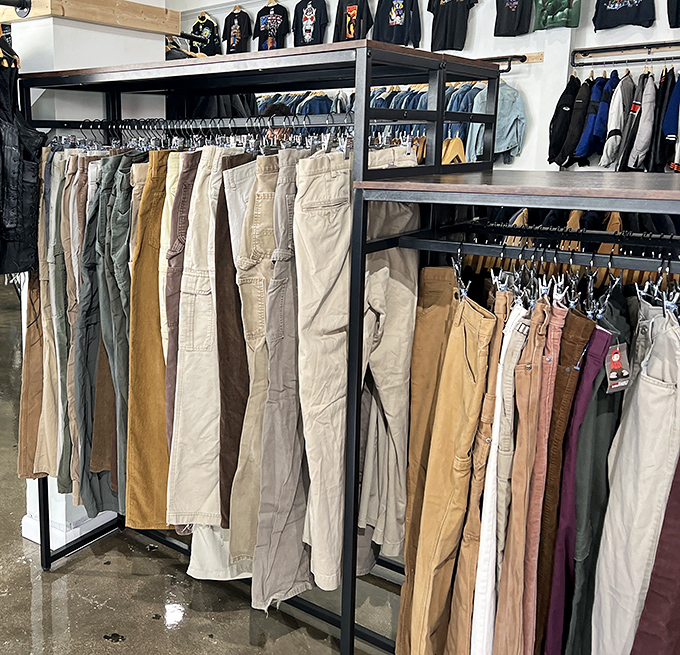 Khaki corner &ndash; where the pants are organized with military precision, ready to join your wardrobe without declaring war on your budget.