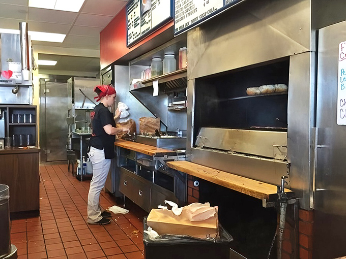 Where the magic happens&mdash;an actual charcoal grill that laughs in the face of modern cooking technology while creating flavors that can't be replicated.