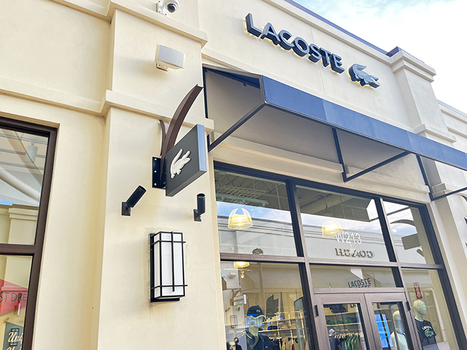 Lacoste's iconic alligator seems right at home in Florida, inviting shoppers to snap up preppy polos and tennis whites.