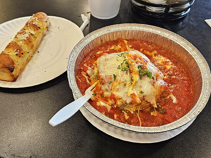 Lasagna that doesn't know the meaning of restraint. That cheese pull isn't just photogenic&mdash;it's the siren song of comfort food done absolutely right.