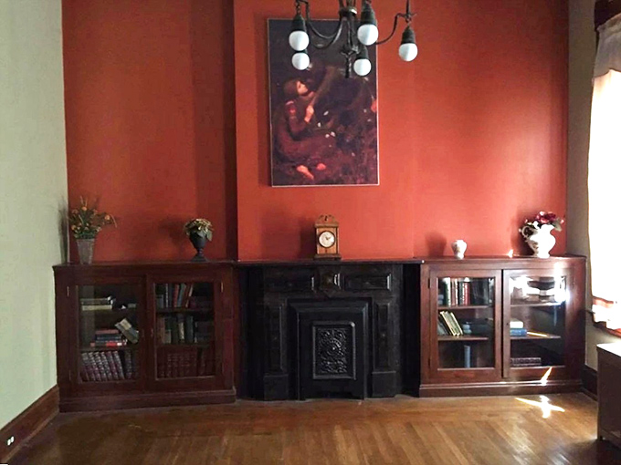 The library's rich wood and red walls create the perfect backdrop for ghost stories&mdash;or creating a few new ones of your own.