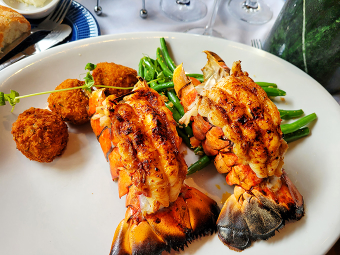 Twin lobster tails that look like they're auditioning for the starring role in your most delicious dreams.