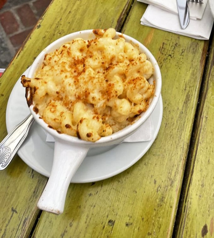 Mac and cheese that's achieved the perfect golden crust&mdash;the kind your spoon breaks through with a satisfying crack that sounds like culinary applause.