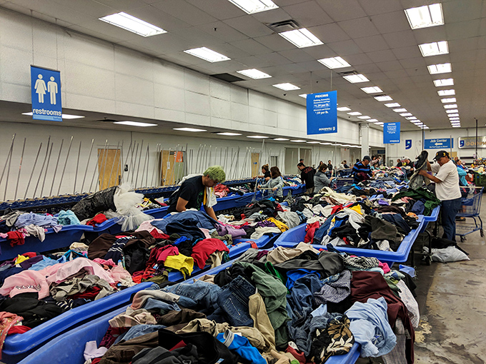 The thrill of the hunt in full swing. These shoppers aren't just browsing&mdash;they're on a mission to uncover hidden gems.