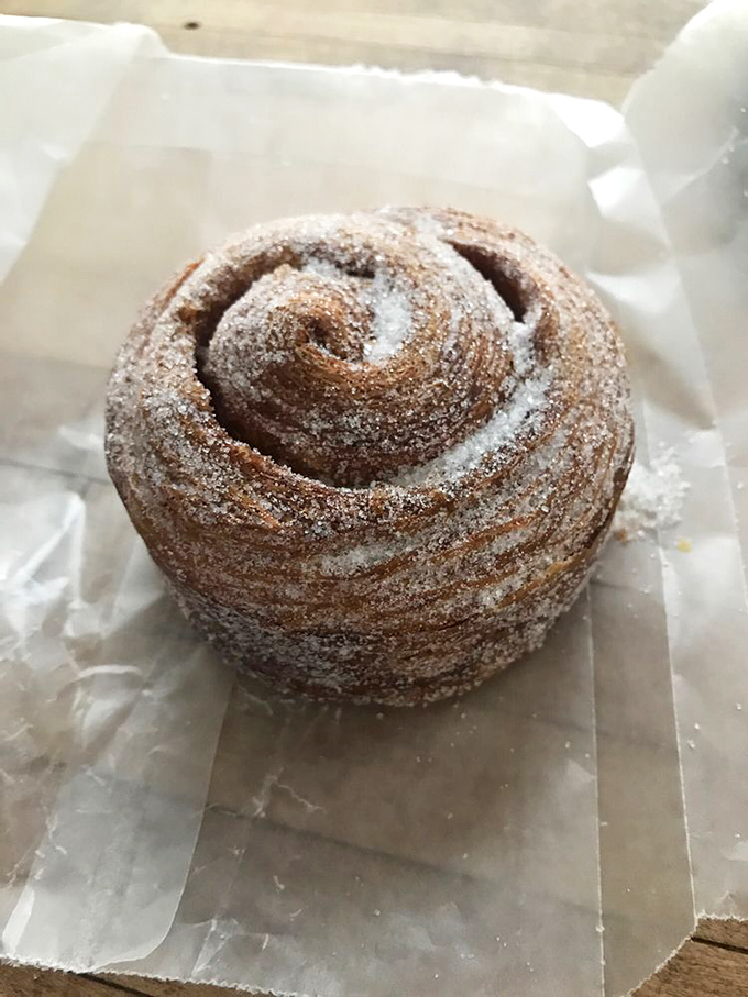 The morning roll's spiral pattern tells a story of butter, patience, and the kind of craftsmanship that makes you grateful someone still does things the old way.