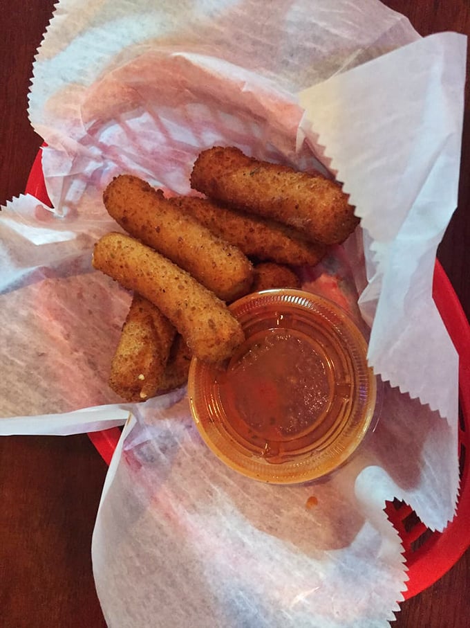 Mozzarella sticks &ndash; the comfort food equivalent of a warm hug. Crispy outside, gooey inside, with marinara for dipping. Some classics never need updating. 