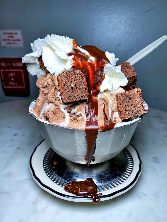 Mt. Vesuvius erupts with chocolate lava and enough whipped cream to ski down &ndash; historically delicious destruction.