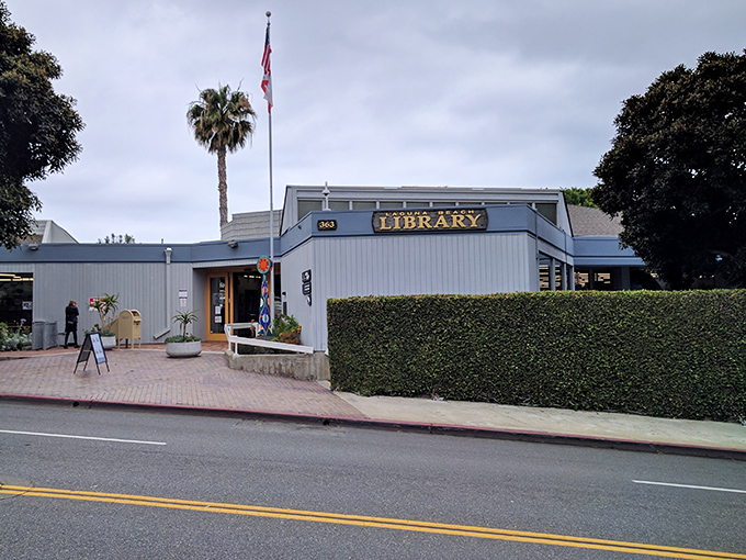 The local library: where beach reads meet architecture that says, "Yes, intellectual pursuits are still happening despite all that sunshine outside."