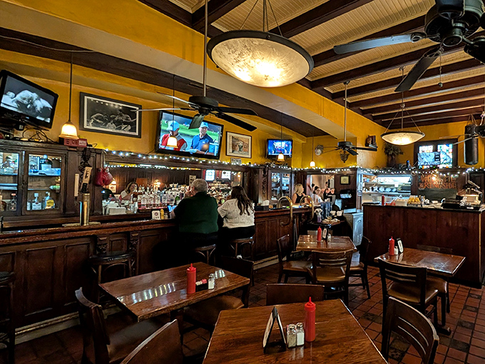 Yellow walls and dark wood create that perfect neighborhood vibe&mdash;casual enough for Tuesday lunch, special enough for celebrating life's victories, big or small.