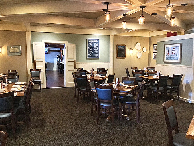 Soft lighting, coastal colors, and thoughtful spacing create that rare restaurant magic where you feel both transported and right at home.