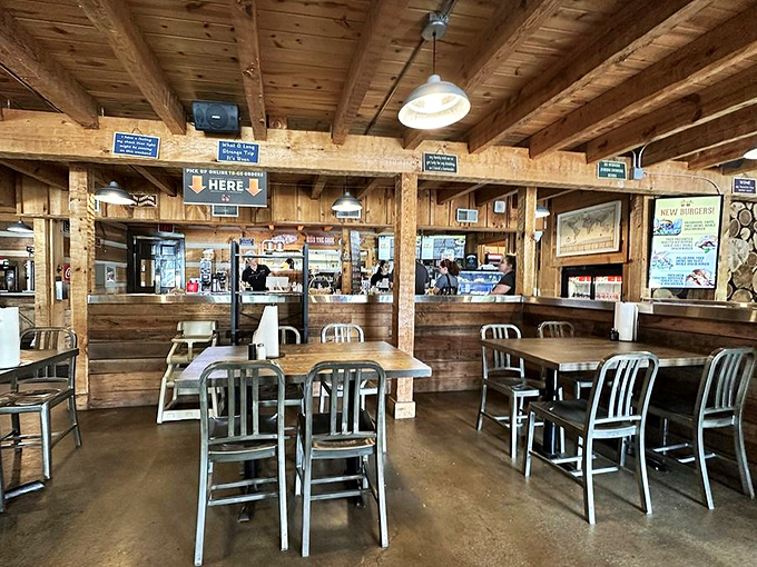 Rustic charm meets modern comfort, creating the kind of atmosphere where strangers become breakfast buddies.