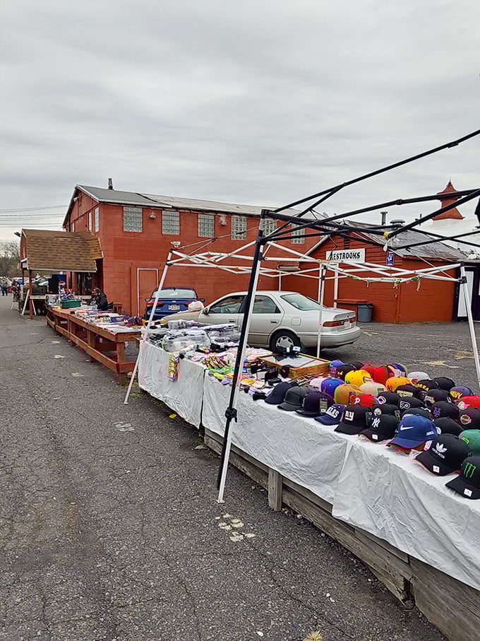 The outdoor market area expands the treasure hunt beyond walls. Baseball cap collectors, your weekend plans have just been made.