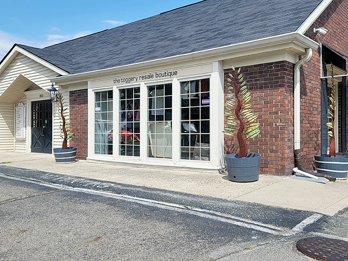 The brick exterior whispers "boutique" while the prices inside scream "bargain basement bonanza!"