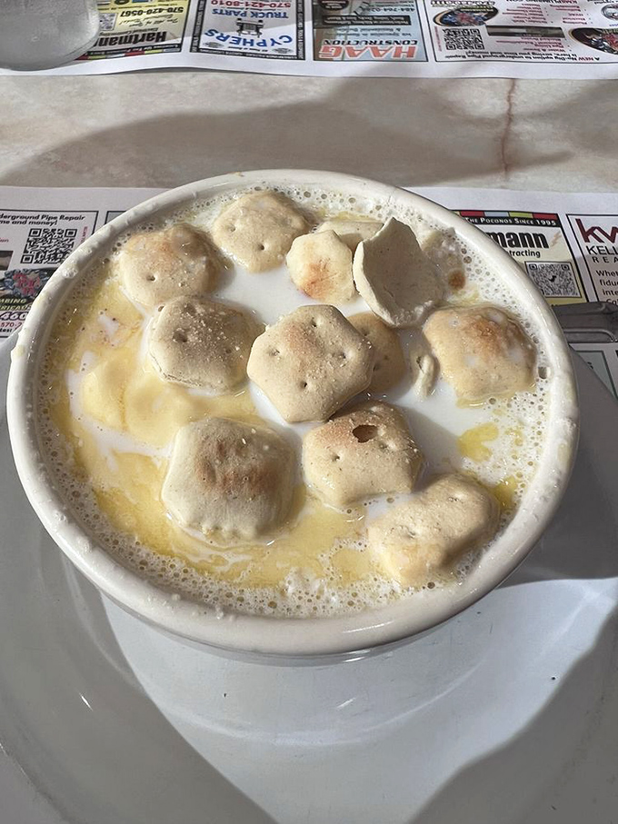 Chicken and dumplings swimming in golden broth&mdash;like a warm hug in a bowl that grandmother would approve of.