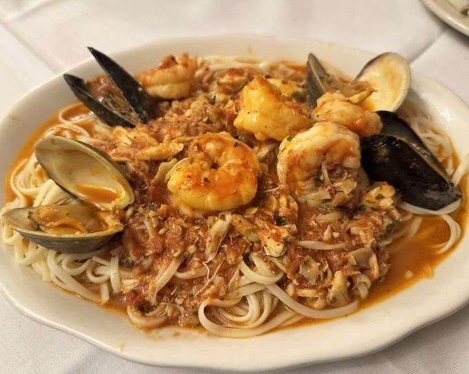 Seafood linguine that brings the Mediterranean to Pennsylvania&mdash;a beautiful chaos of clams, shrimp, and sauce that demands to be twirled.