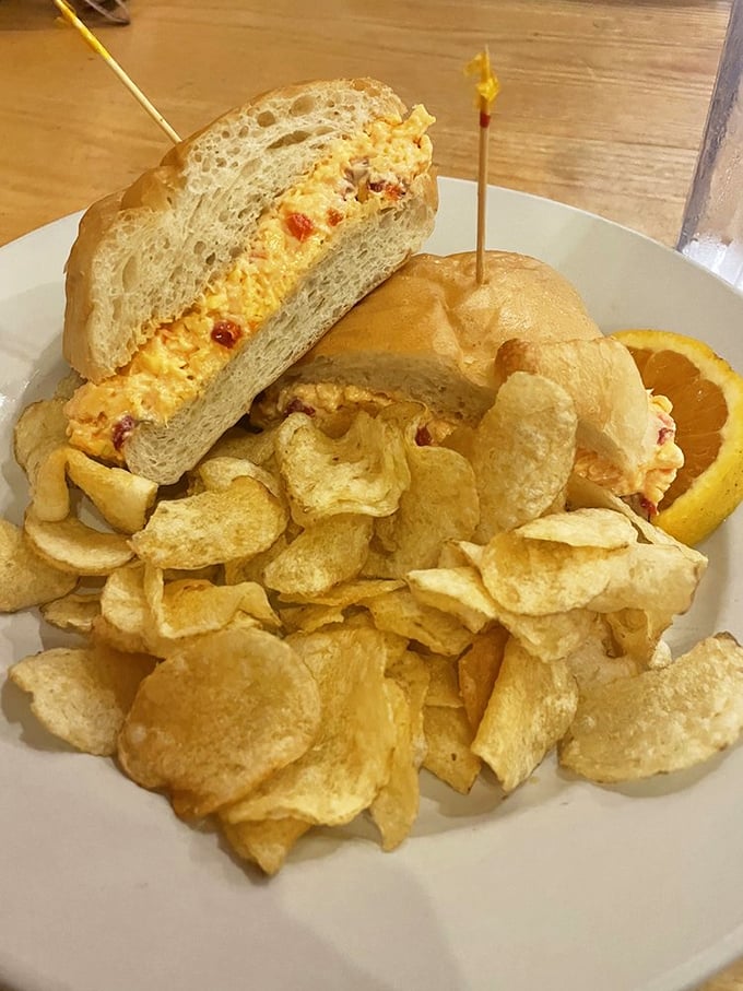 The pimento cheese sandwich &ndash; Southern caviar nestled between bread, proving cheese mixed with mayo can indeed change lives.