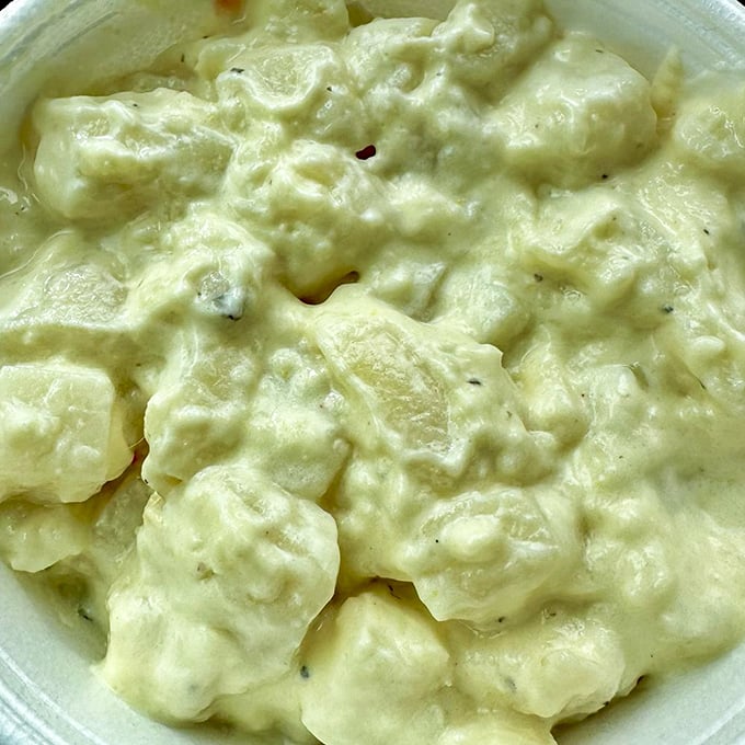 Potato salad so creamy it should have its own fan club. This isn't a side dish; it's the supporting actor that steals the show.