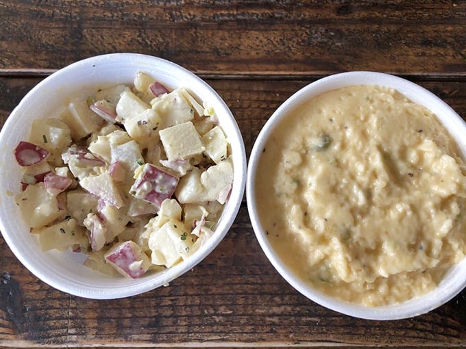 Potato salad and jalape&ntilde;o cheddar grits &ndash; the supporting actors who sometimes steal the show. Creamy, comforting side dishes that refuse to be overshadowed.
