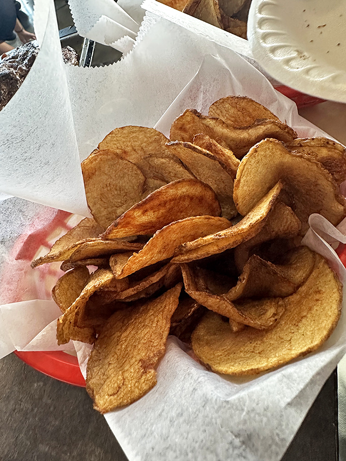 House-made potato chips that crackle with personality&mdash;thin, crispy, and unapologetically addictive. Resistance is futile.