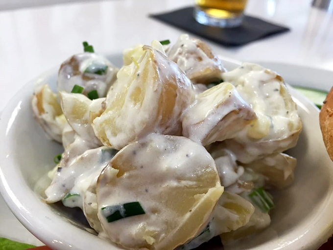 Potato salad that doesn't hide in the shadow of the main course. Creamy, herb-flecked, and unapologetically delicious.