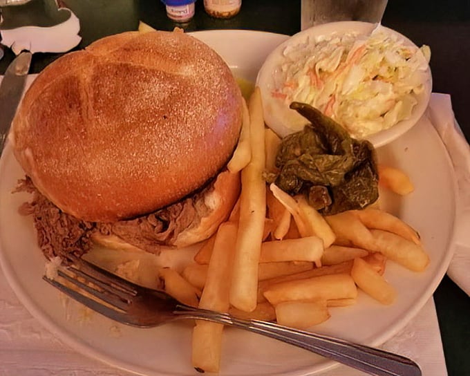 A pulled pork sandwich that understands portion control is just a suggestion, not a requirement.