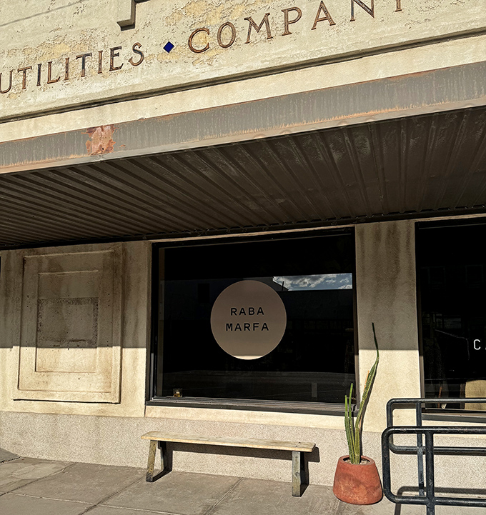 Behind that "Utilities Company" facade lies Raba Marfa, where desert minimalism extends to retail therapy.