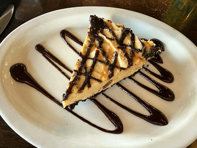 A slice of pie that makes you wonder why we ever bothered with birthday cakes&mdash;chocolate and peanut butter in perfect harmony. 