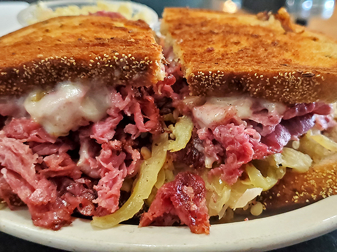 The legendary Reuben that transforms skeptics into believers with every perfectly balanced, melted bite.